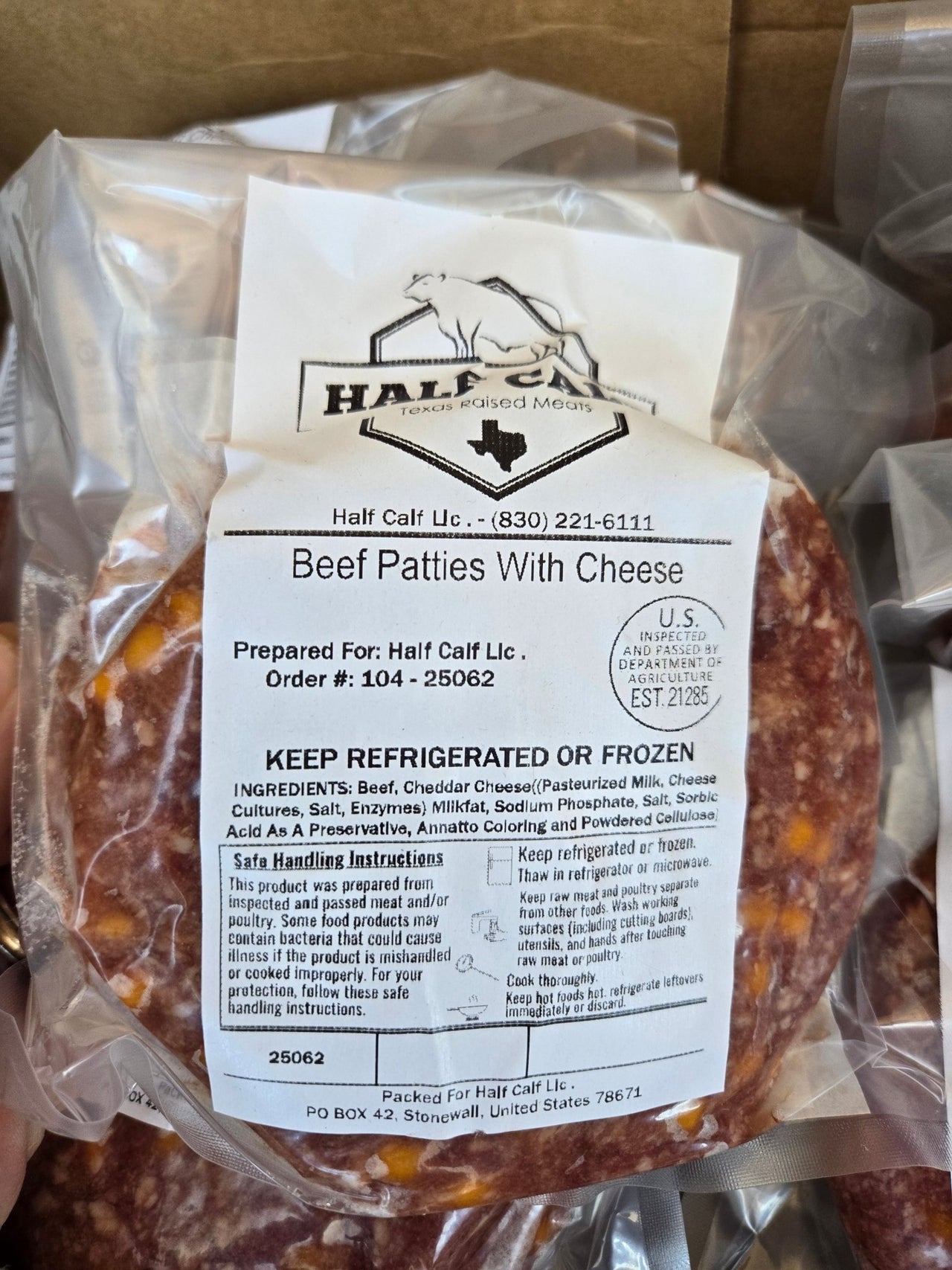 Ground Beef Patties – Half Calf