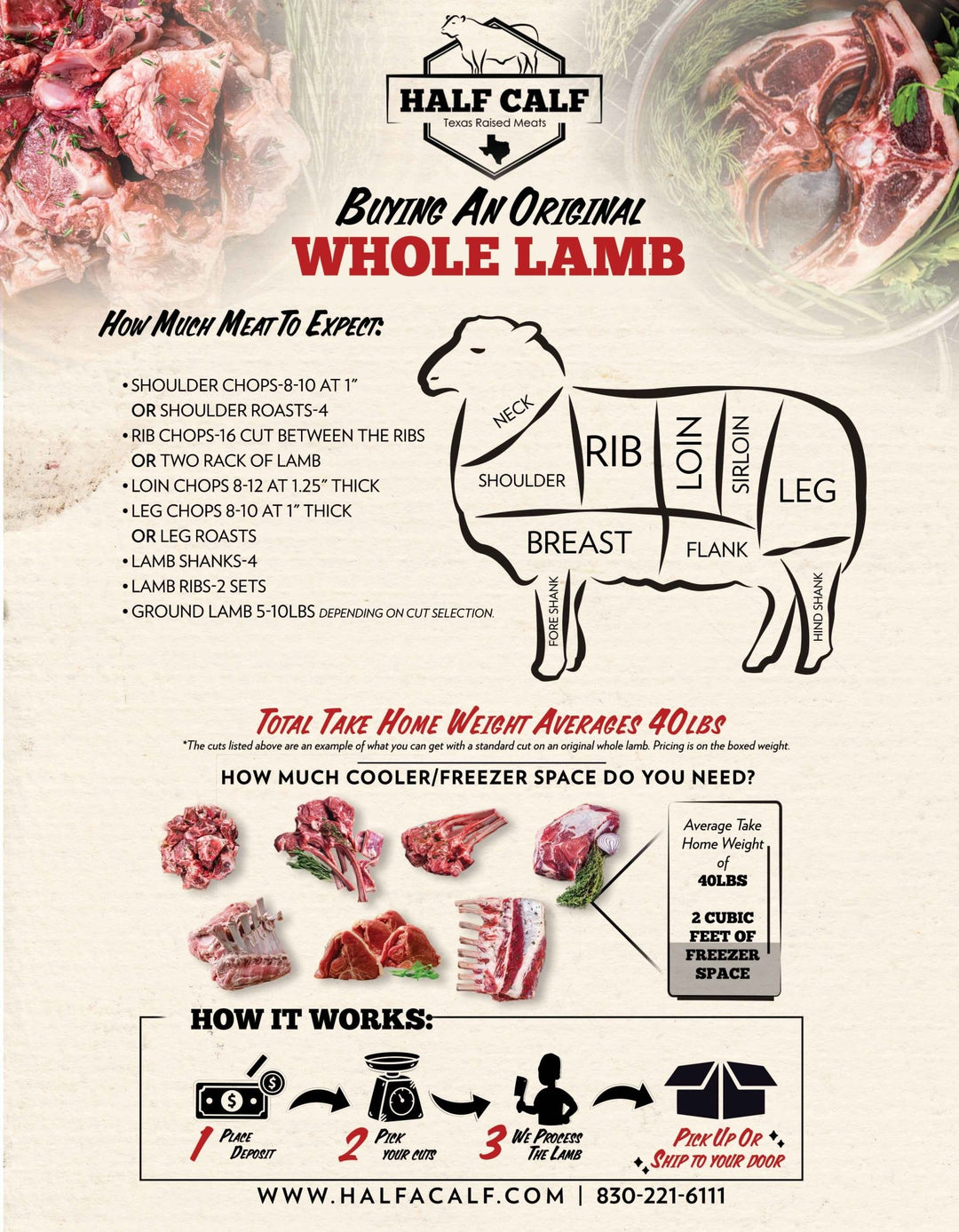 Whole & Half Dorper Lamb – Half Calf